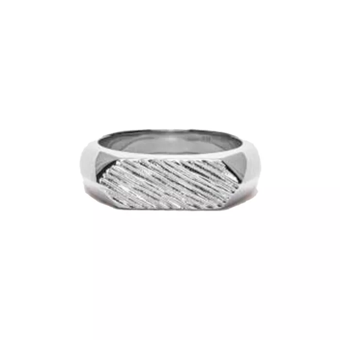 IX Studios Mini Brushed Hexagon Ring 22 kt. Sølv DMN0307RH